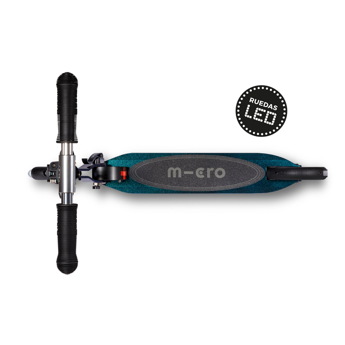 Micro Scooter niños Sprite Led Plegable 2 ruedas Verde Glitter