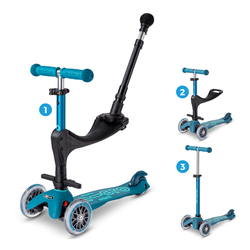 Micro Scooter niños Mini 3en1 3 ruedas Ice Blue