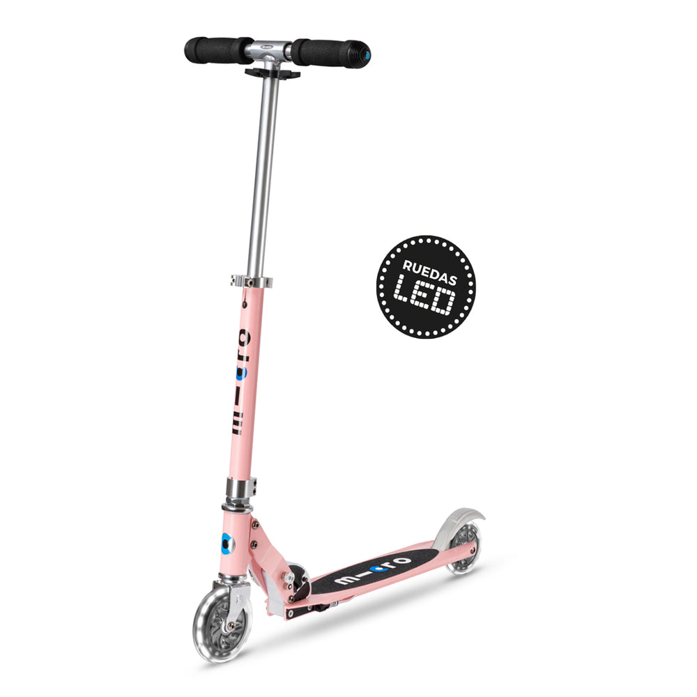 Micro Scooter niños Sprite Led Plegable 2 ruedas Rosa